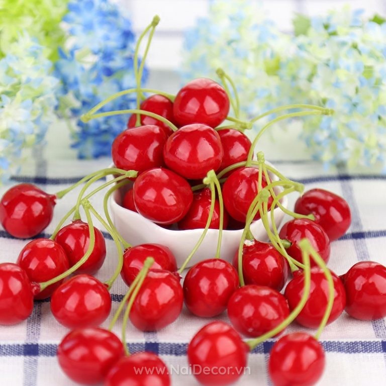 Trái Cherry nhựa trang trí (Chùm 2 Trái) - Nai Decor