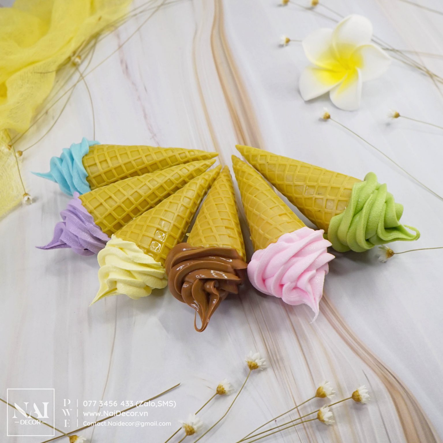 Kem Ốc Quế Mô Phỏng - Nai Decor