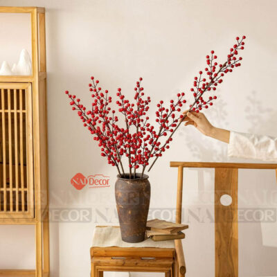 Cành Đào Đông, Cành Rẻ Quạt Trang Trí Tết - Nai Decor