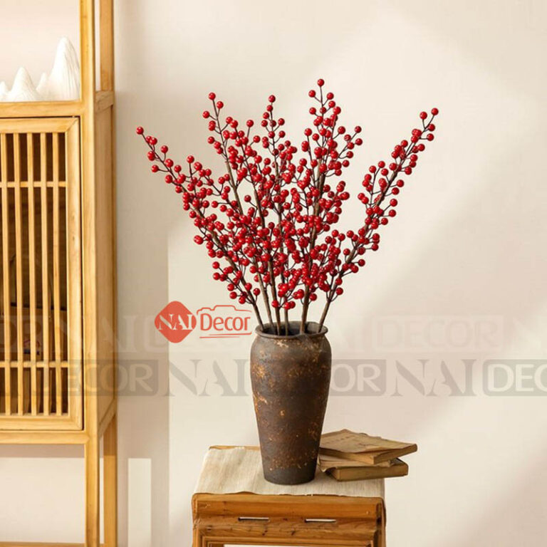 Cành Đào Đông, Cành Rẻ Quạt Trang Trí Tết - Nai Decor