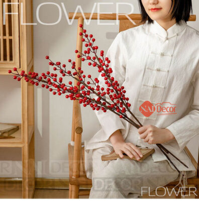 Cành Đào Đông, Cành Rẻ Quạt Trang Trí Tết - Nai Decor