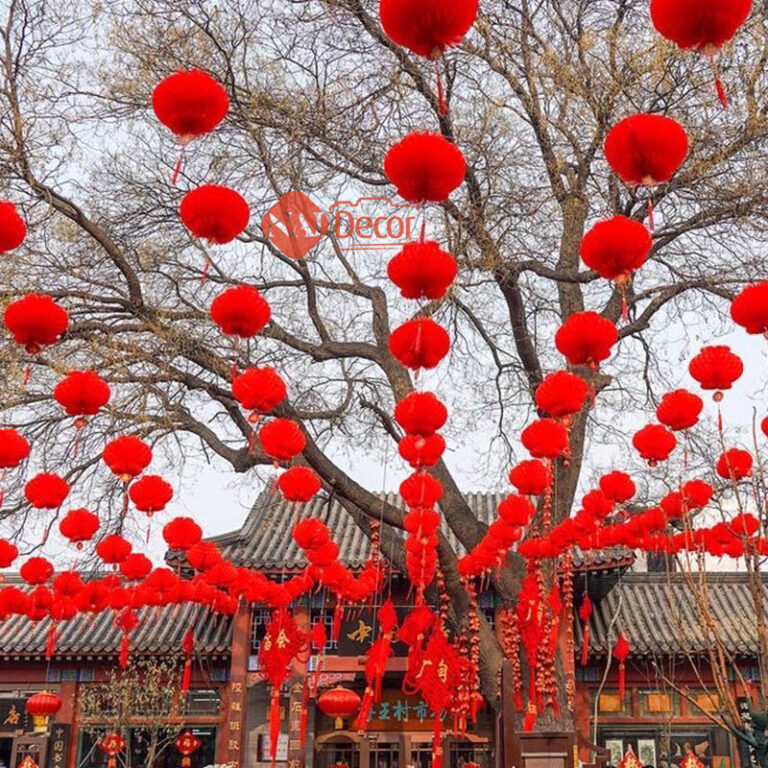 Đèn Lồng Đỏ Nilon (Nhiều Size) Treo Trang Trí Tết, Trung Thu