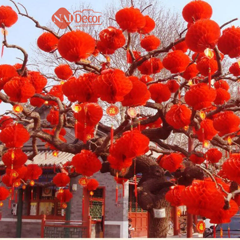 Đèn Lồng Đỏ Nilon (Nhiều Size) Treo Trang Trí Tết, Trung Thu